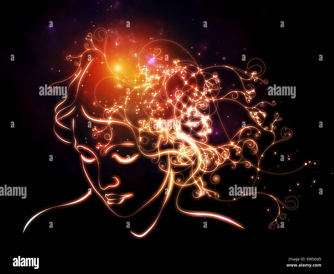 Glow of Inner Thoughts Stock Photo - Alamy