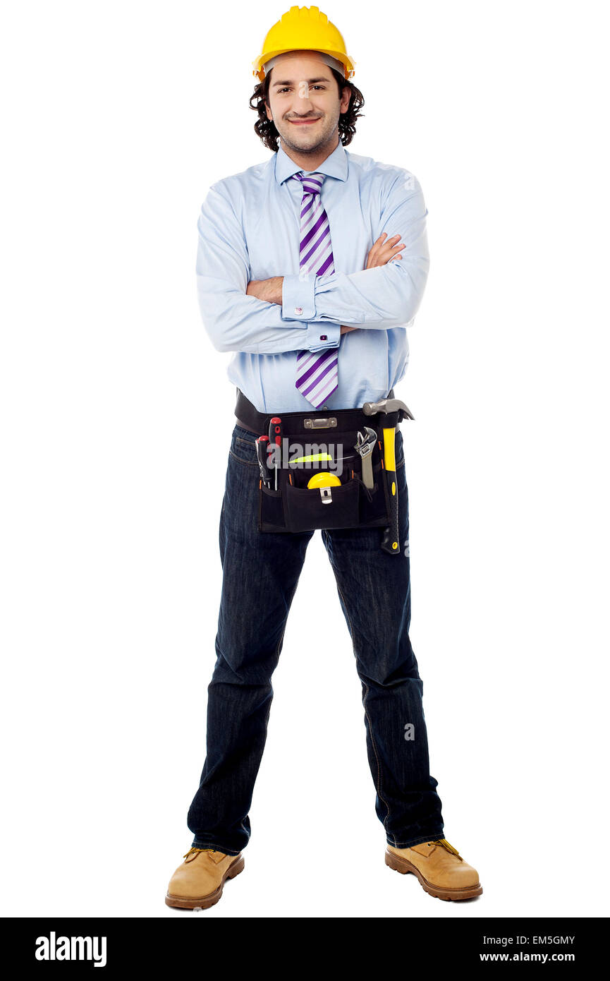 Confident young isolated male architect Stock Photo - Alamy