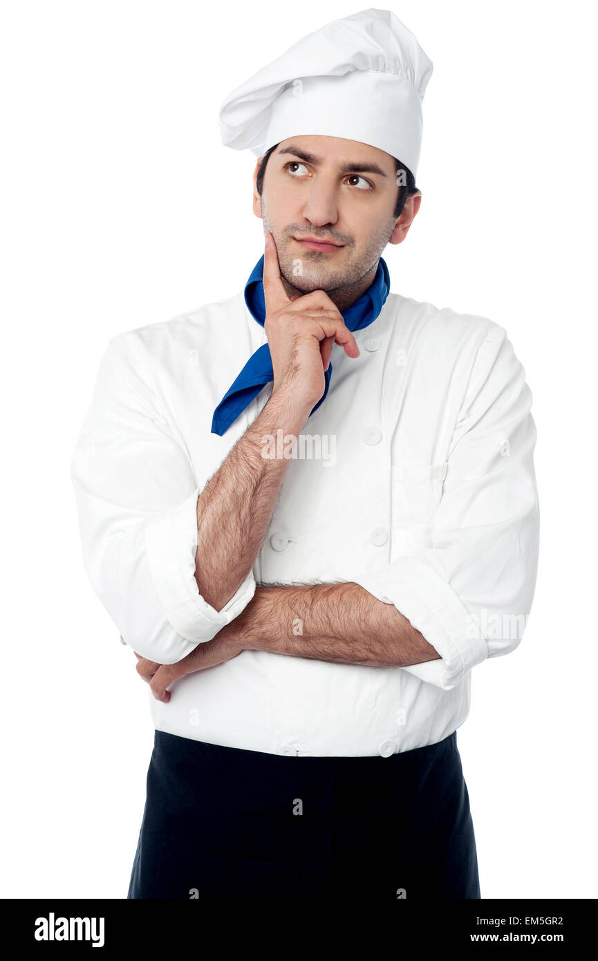 Skilled chef thinking something Stock Photo - Alamy