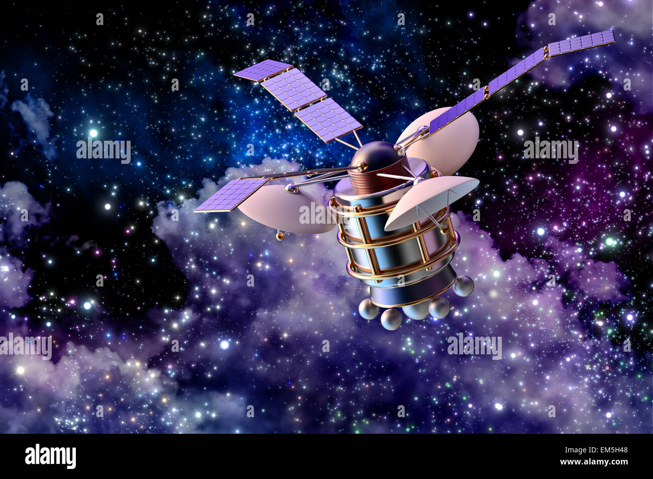 3D model of an artificial satellite of the Earth Stock Photo - Alamy