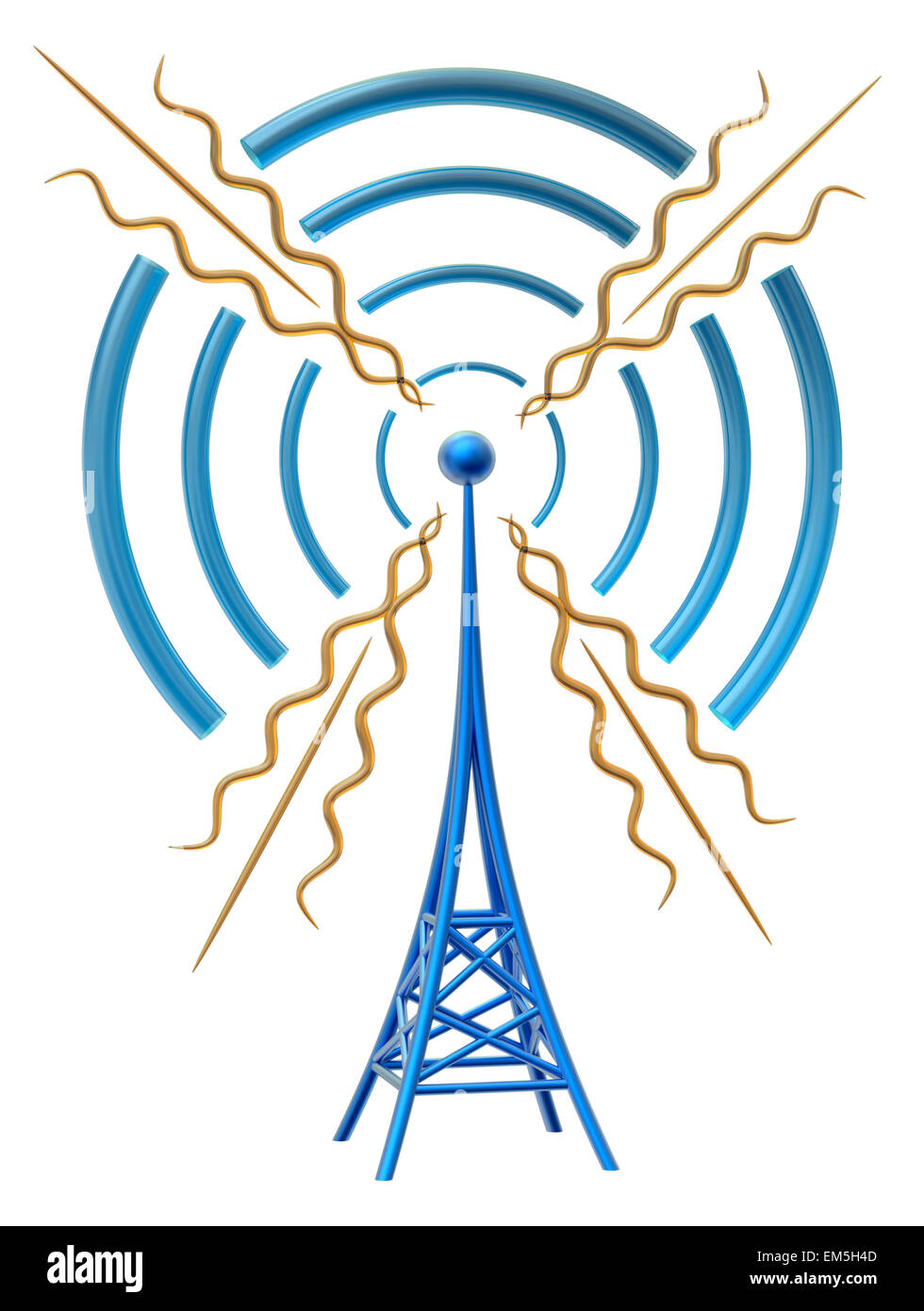 digital transmitter sends signals from high tower Stock Photo - Alamy