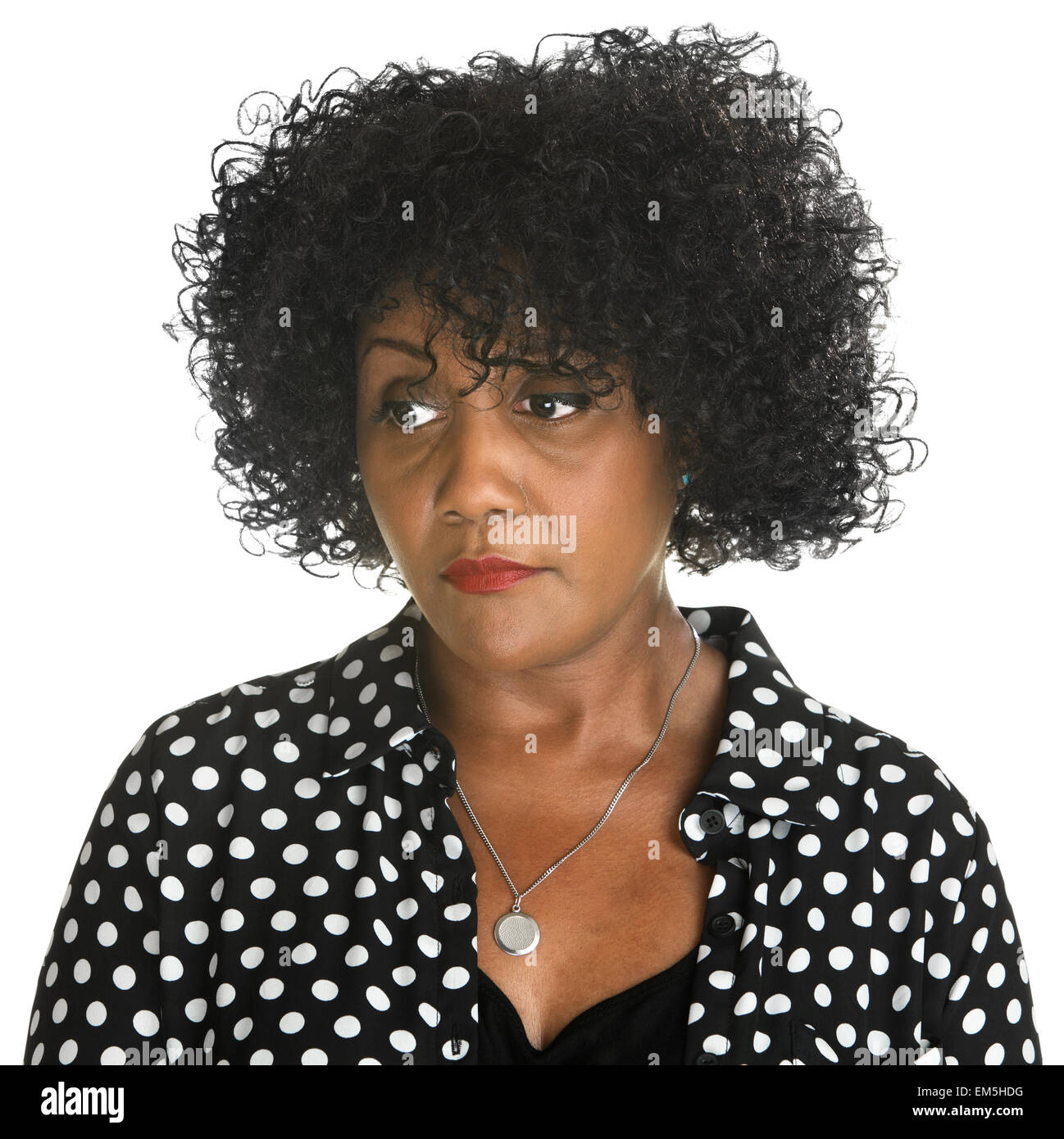 Serious Woman Looking Over Stock Photo - Alamy