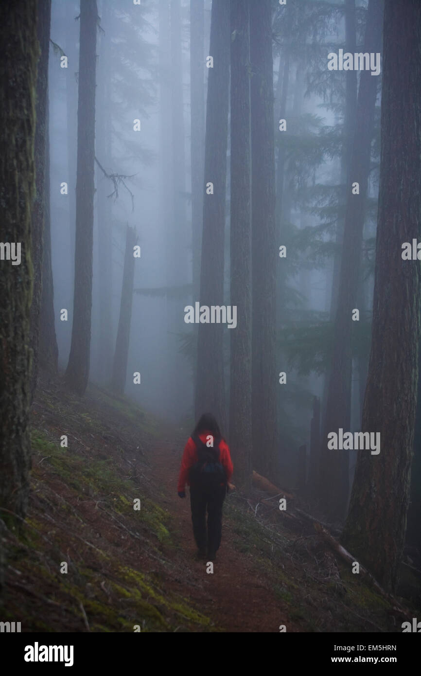 Woman walking through mist on hi-res stock photography and images - Alamy