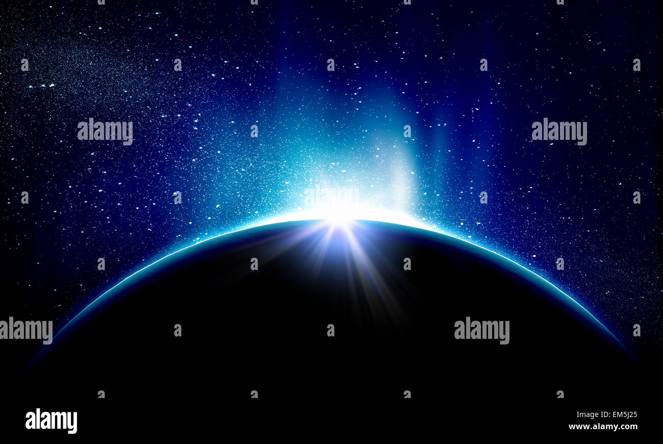 Planet earth appearing sunbeam light hi-res stock photography and ...