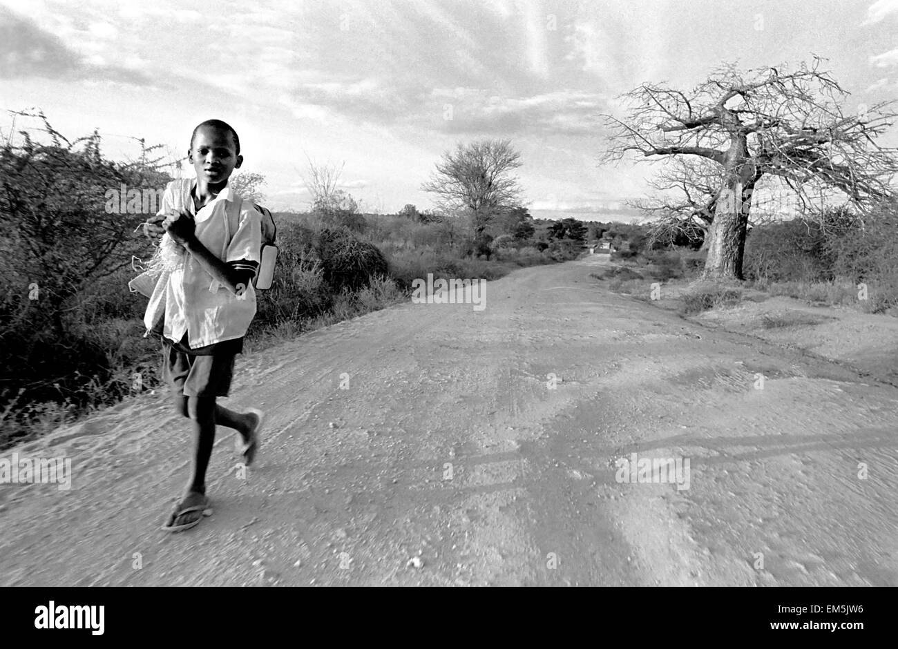 Ikutha, Kitui, Kenya. Children attending school wing are forced to walk ...