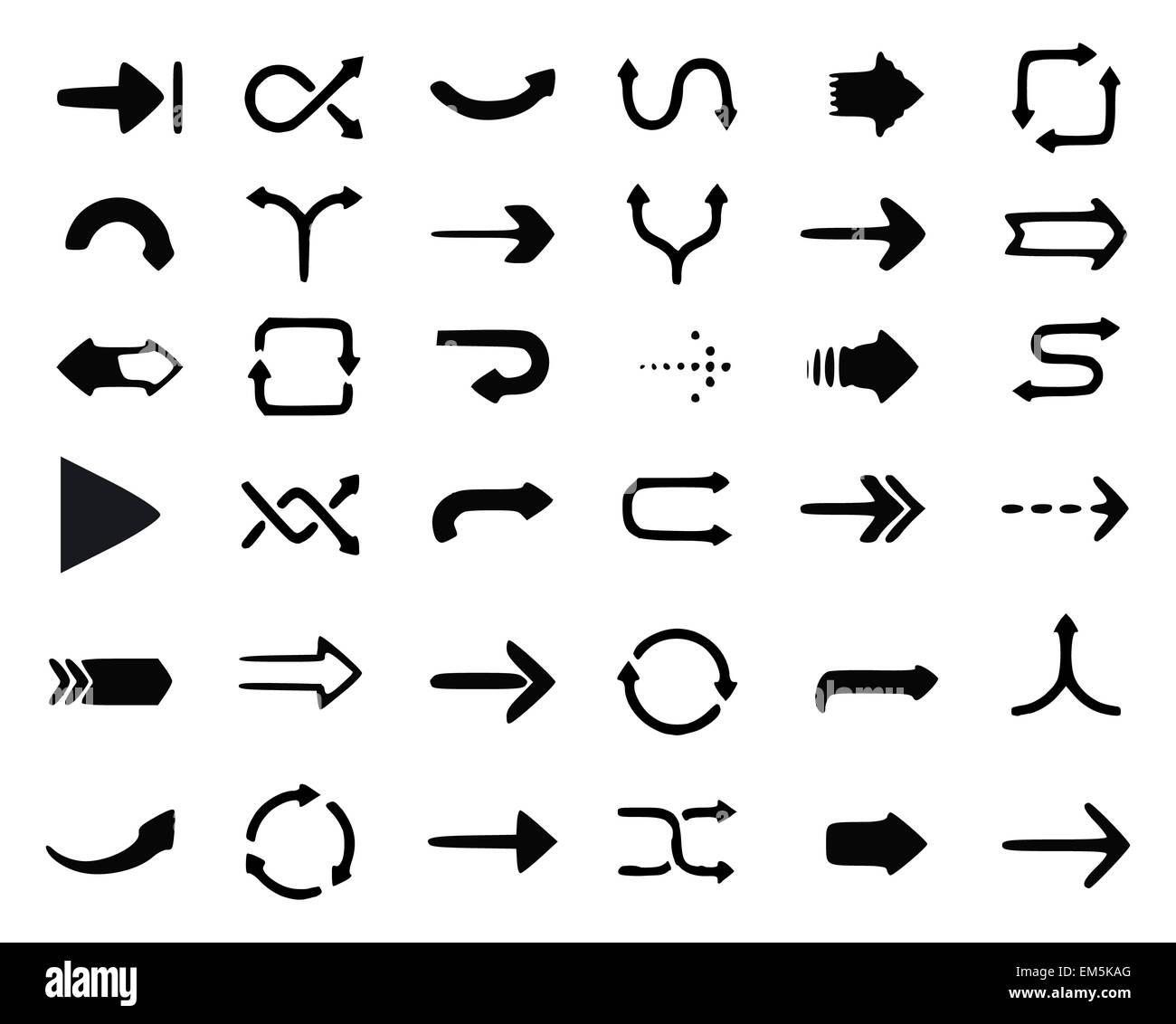 arrows set, hand drawn, sketched style Stock Photo - Alamy