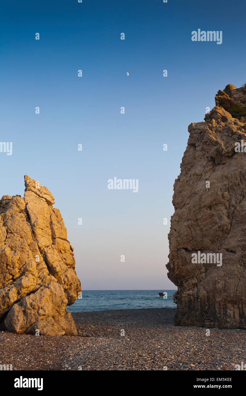 Cyprus, Aphrodite Bay, Large rock formations on coastline Stock Photo ...