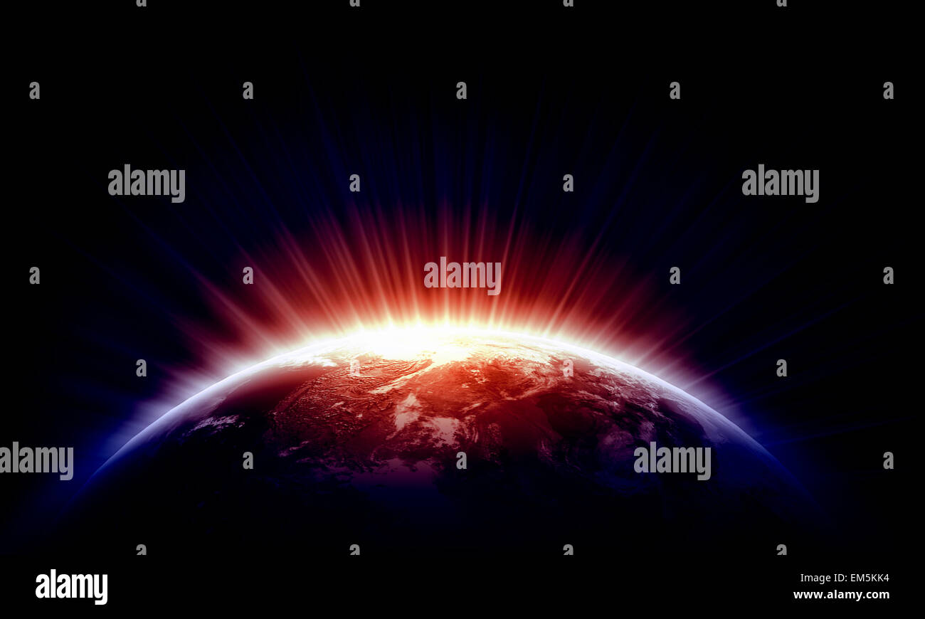Planet earth appearing sunbeam light hi-res stock photography and ...