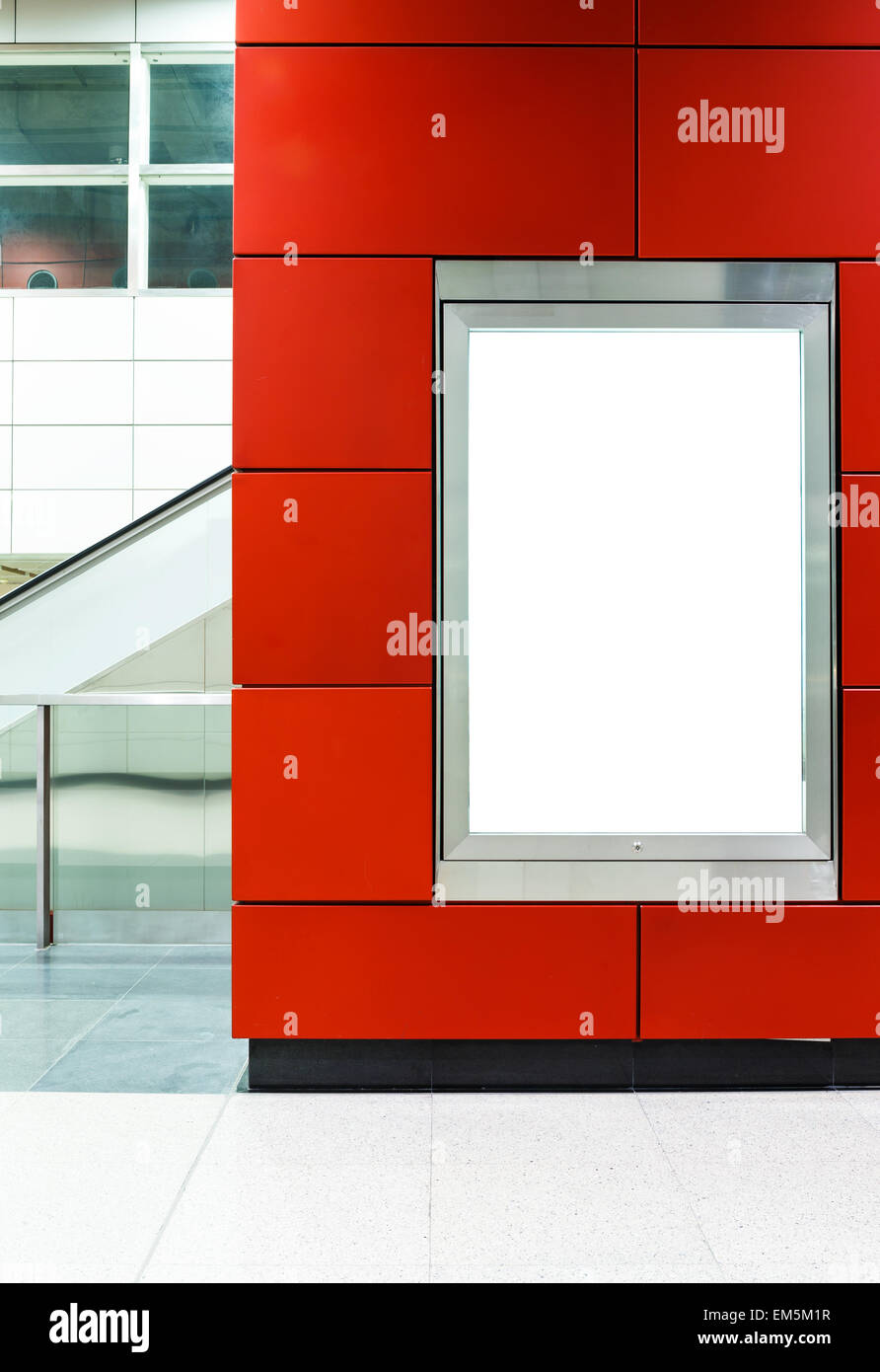 Blank billboard in red color Stock Photo - Alamy