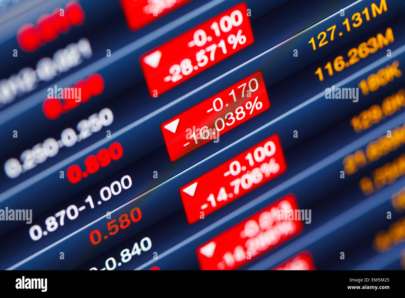 Decreasing of stock market Stock Photo - Alamy
