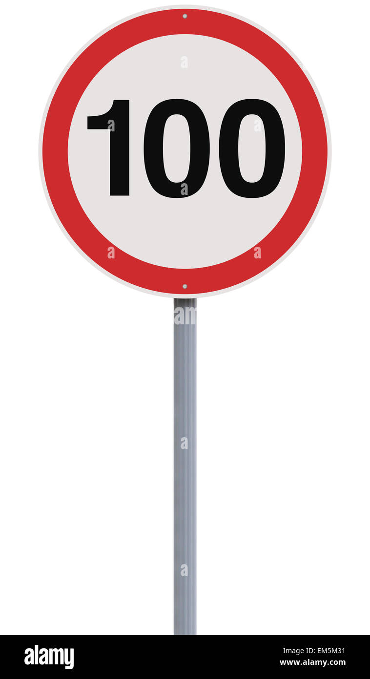 100 speed sign hi-res stock photography and images - Alamy