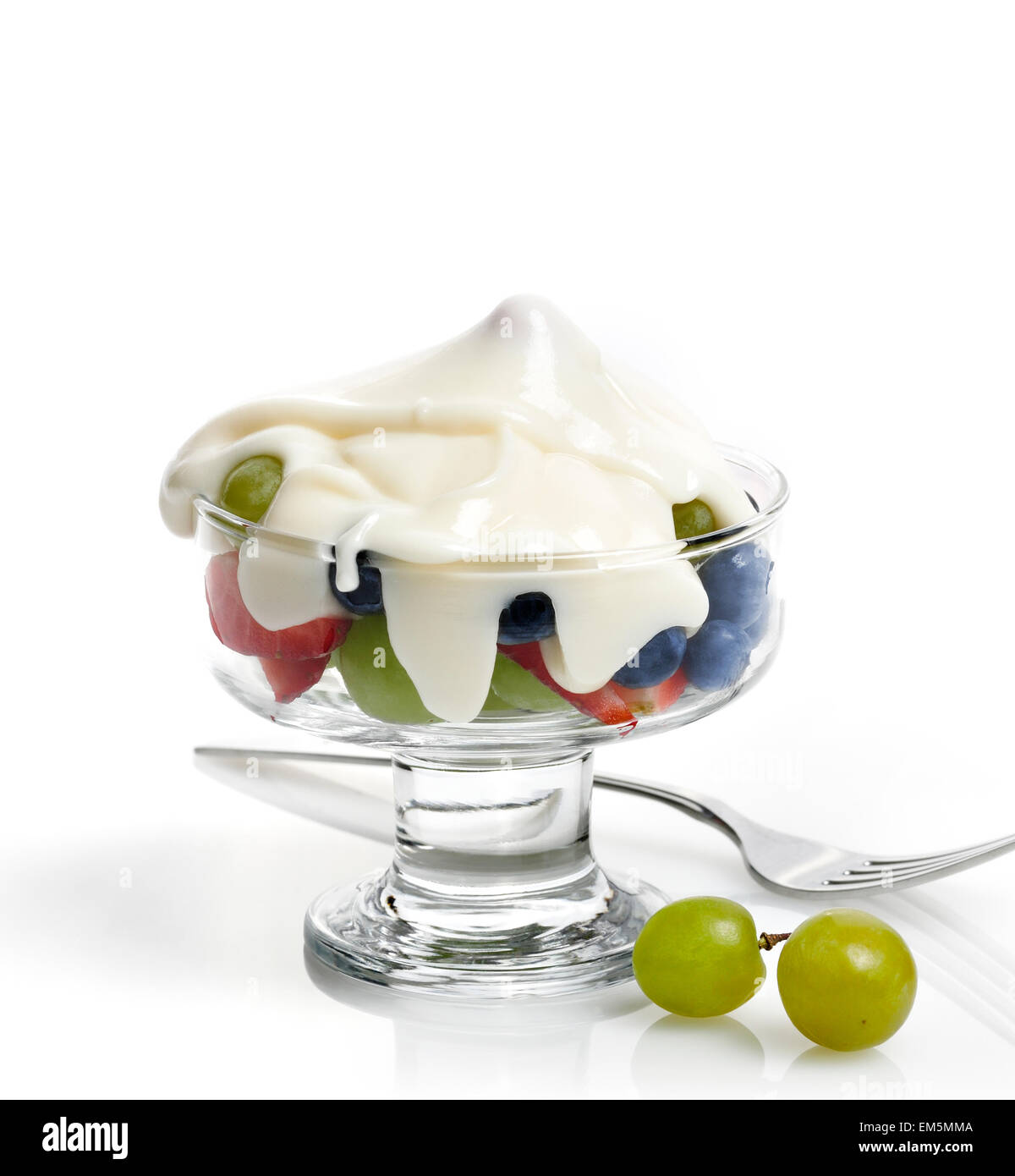Fruits With Yogurt Stock Photo - Alamy