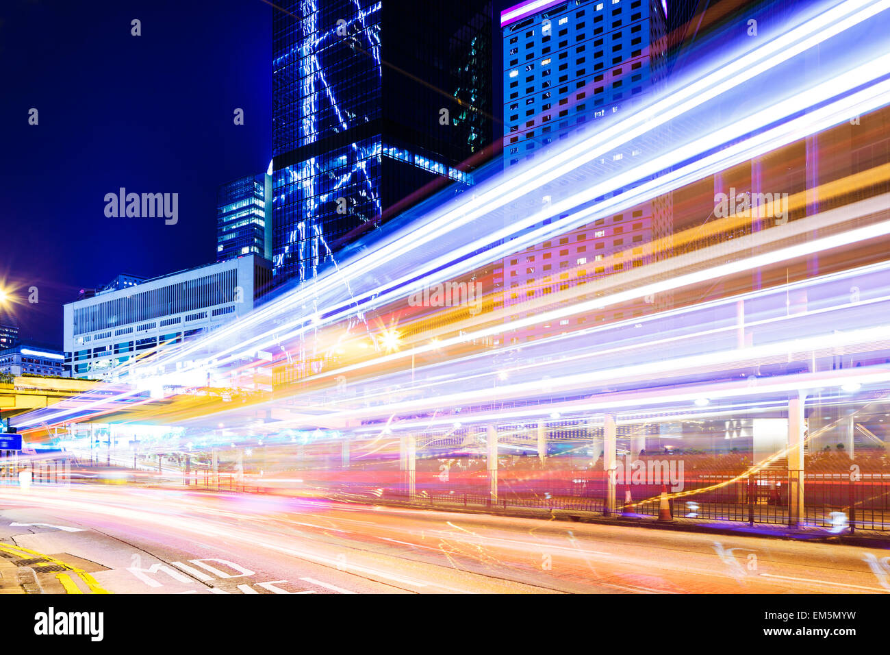 Traffic trail in a city Stock Photo - Alamy