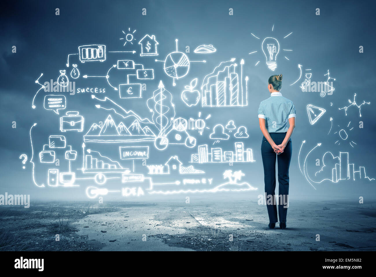Business woman and business project Stock Photo - Alamy