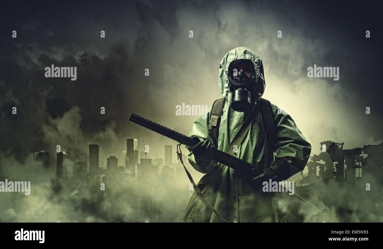 Stalker with gun Stock Photo - Alamy