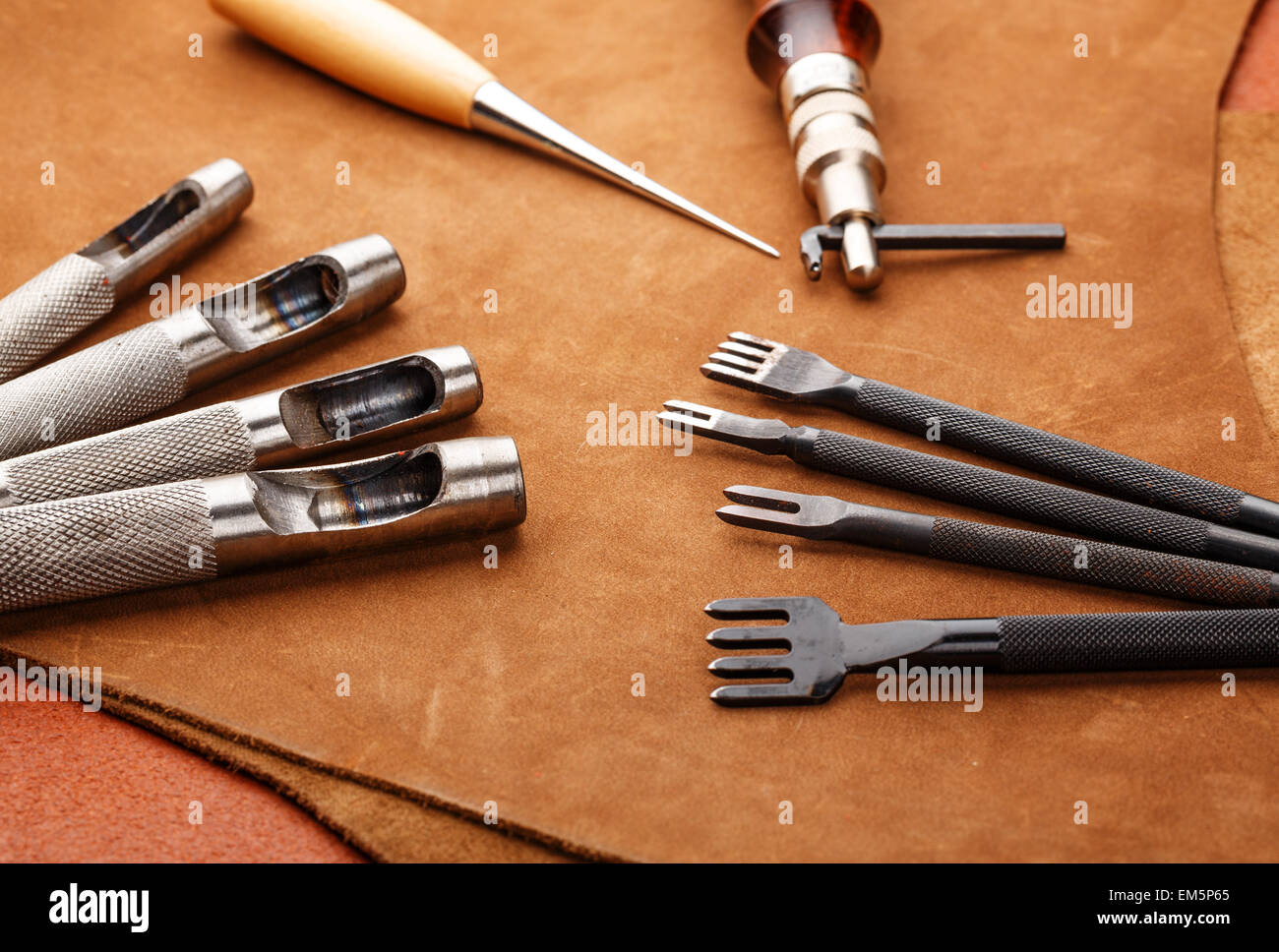 Leather craft hand tool Stock Photo - Alamy