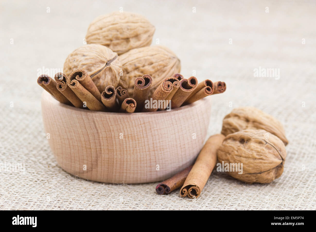 cinnamon sticks and walnuts Stock Photo - Alamy