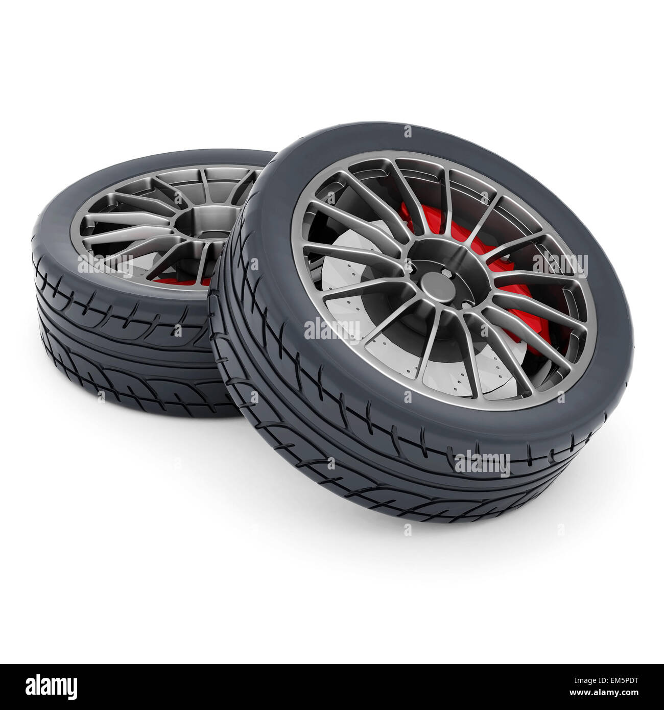 Black sport wheels Stock Photo - Alamy