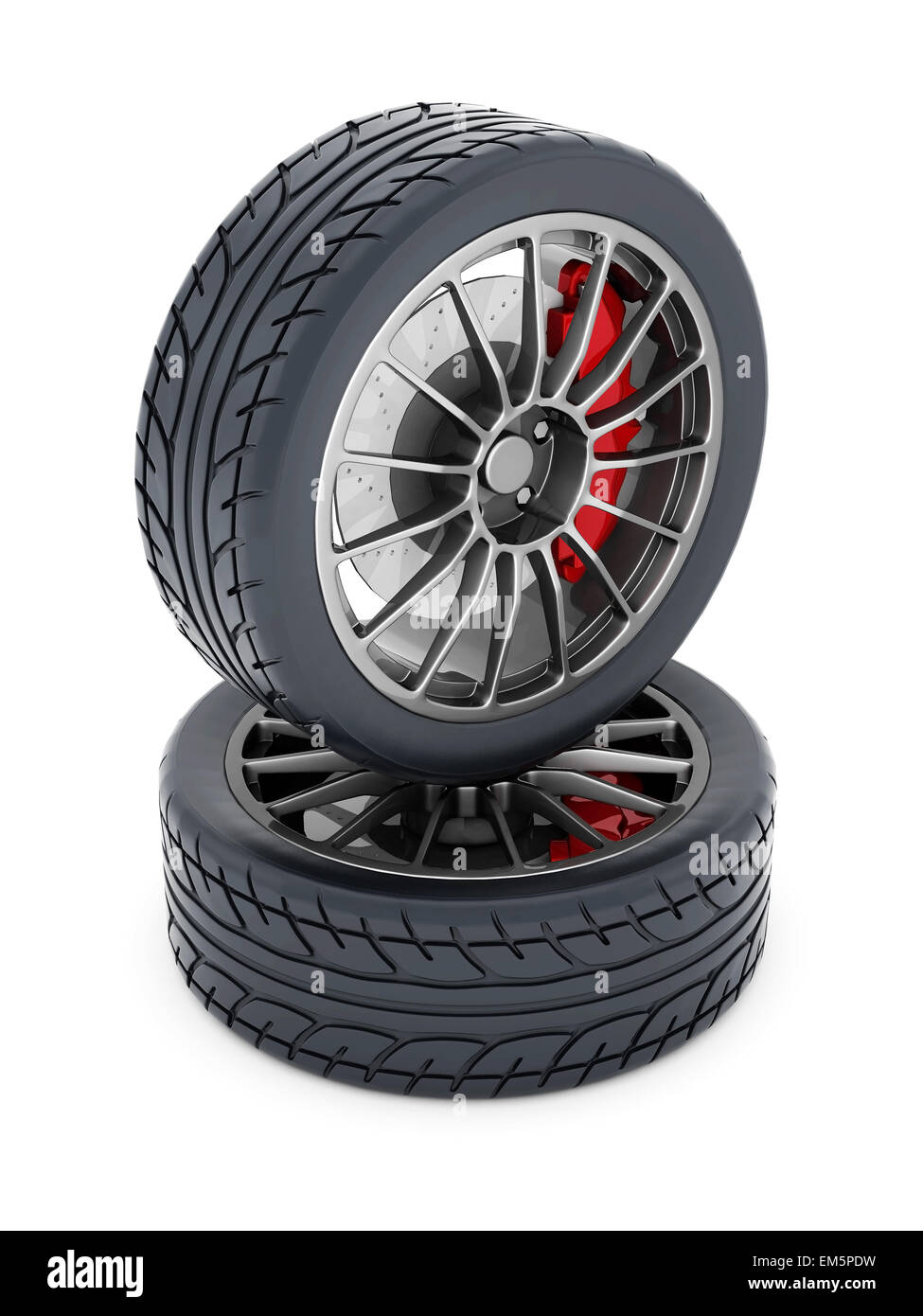 Black sport wheels Stock Photo - Alamy