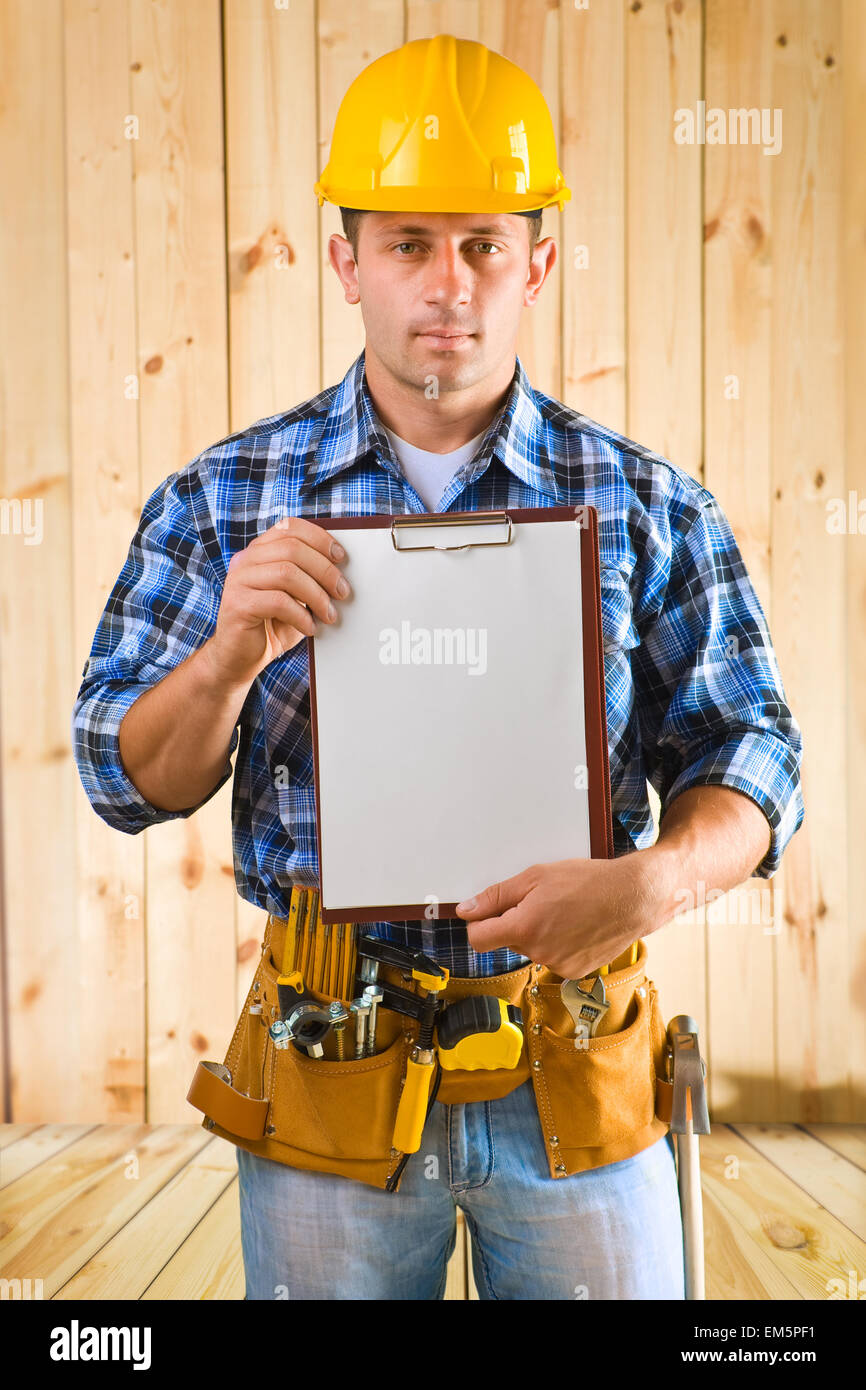 worker with clipboard Stock Photo - Alamy