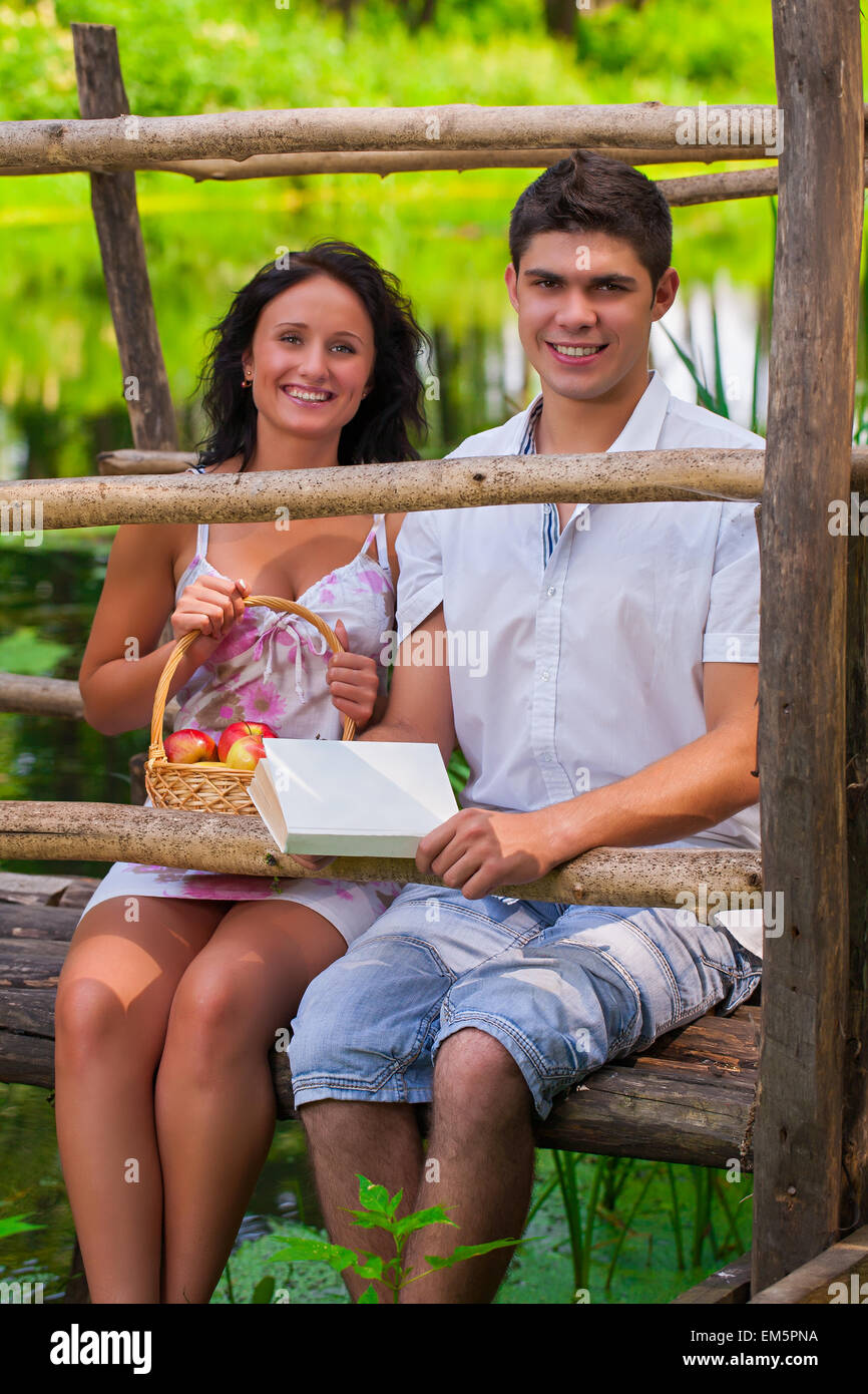 Wooden bridge two men hi-res stock photography and images - Alamy