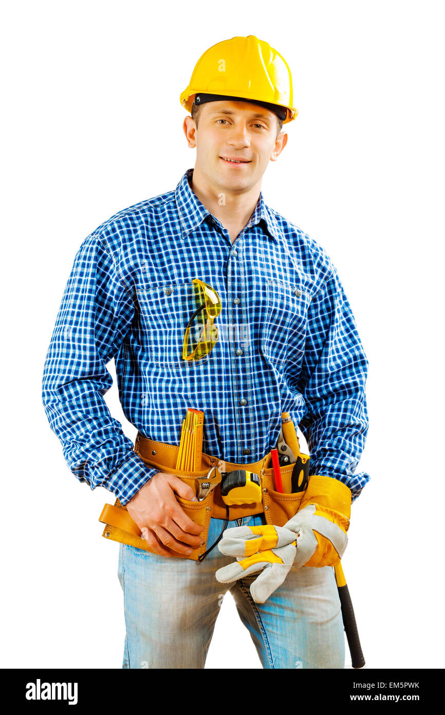 young worker isolated Stock Photo - Alamy