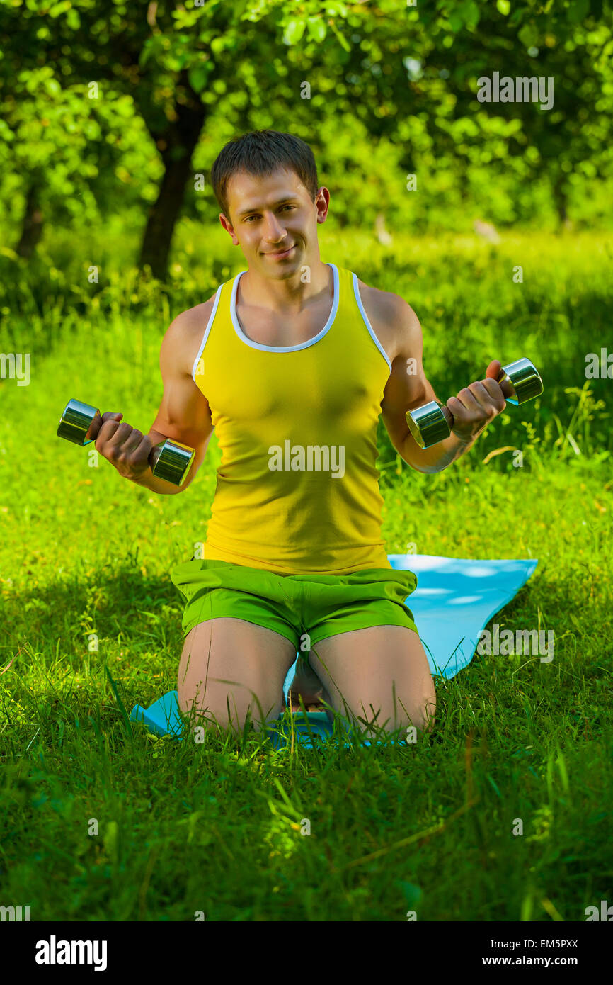 a young men training Stock Photo - Alamy