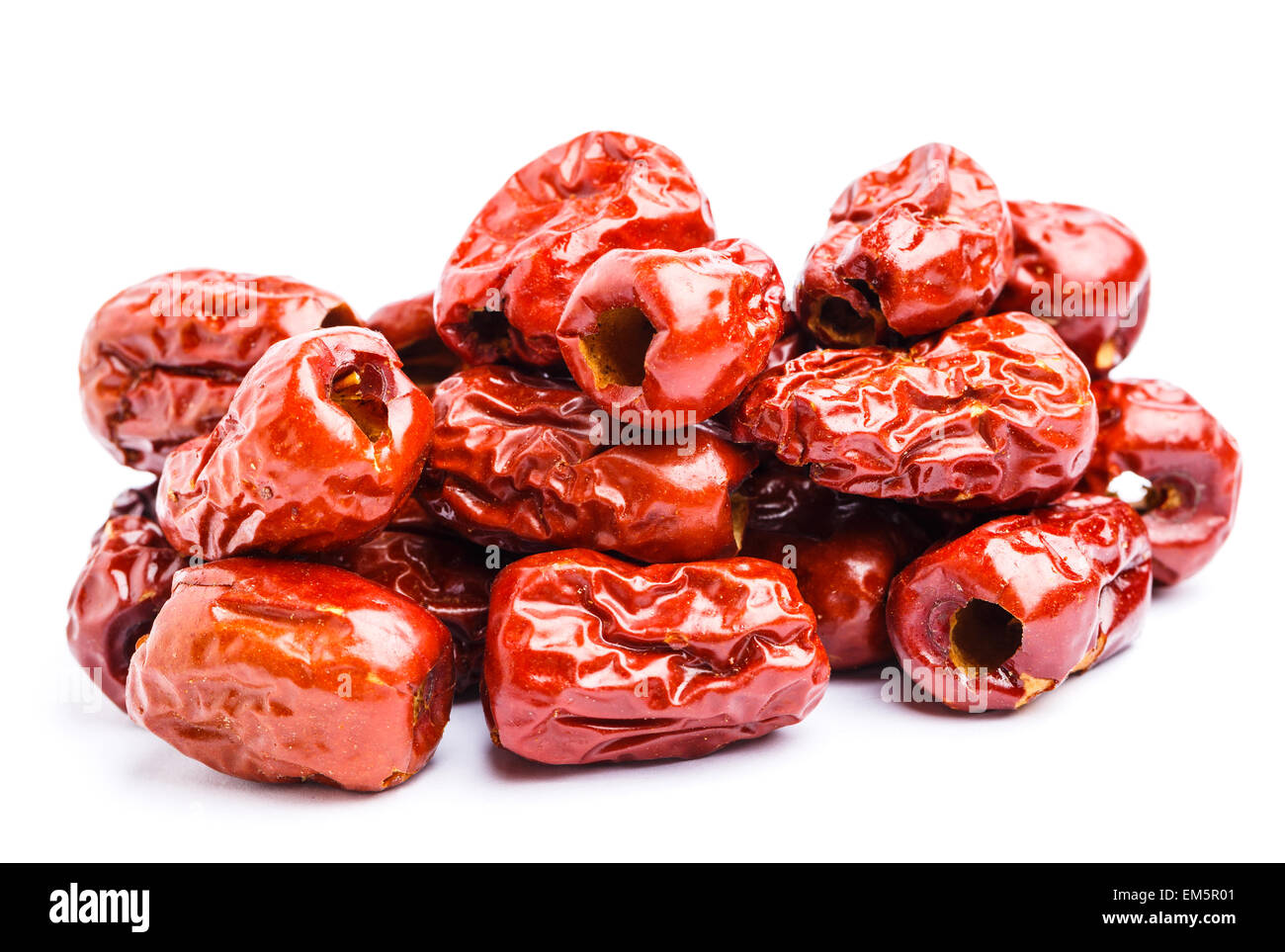 Red jujube isolated on white Stock Photo - Alamy
