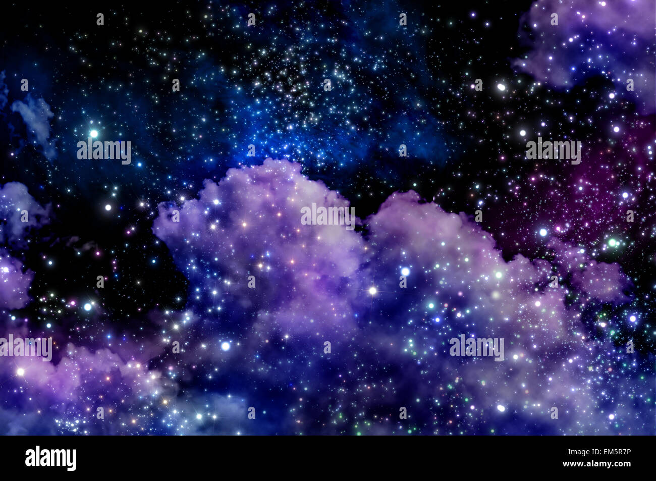 Blue and magenta nebula Stock Photo - Alamy