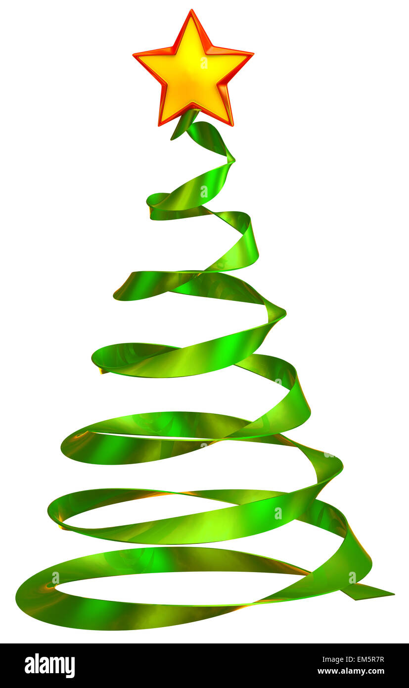 christmas tree with red star Stock Photo - Alamy