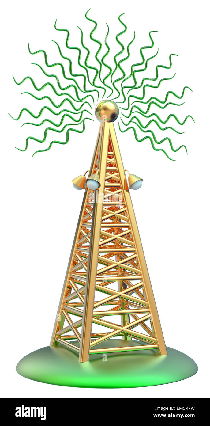 digital transmitter sends signals from high tower Stock Photo - Alamy