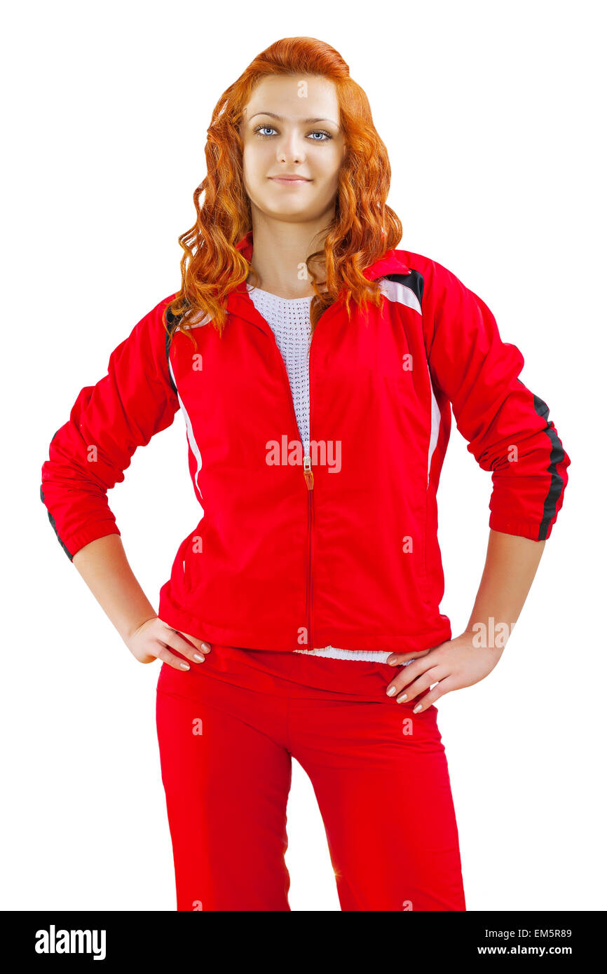 Young female wearing sports Cut Out Stock Images & Pictures - Alamy