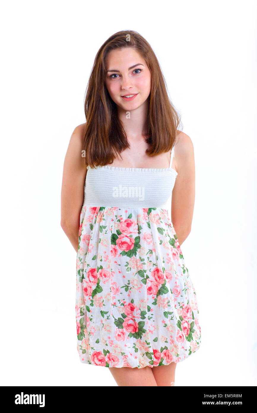 Teenage girl in studio Stock Photo - Alamy