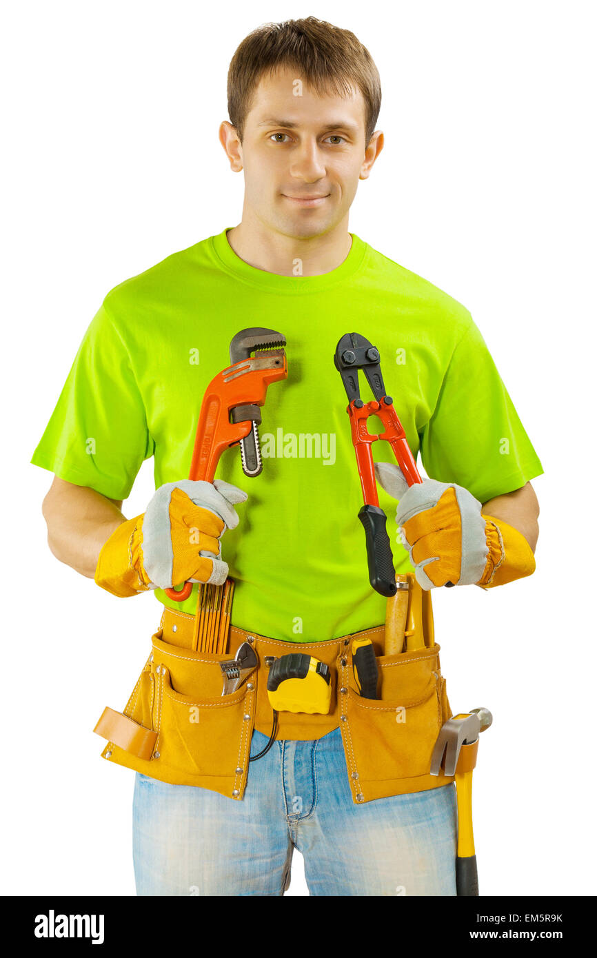 a worker with tools Stock Photo - Alamy