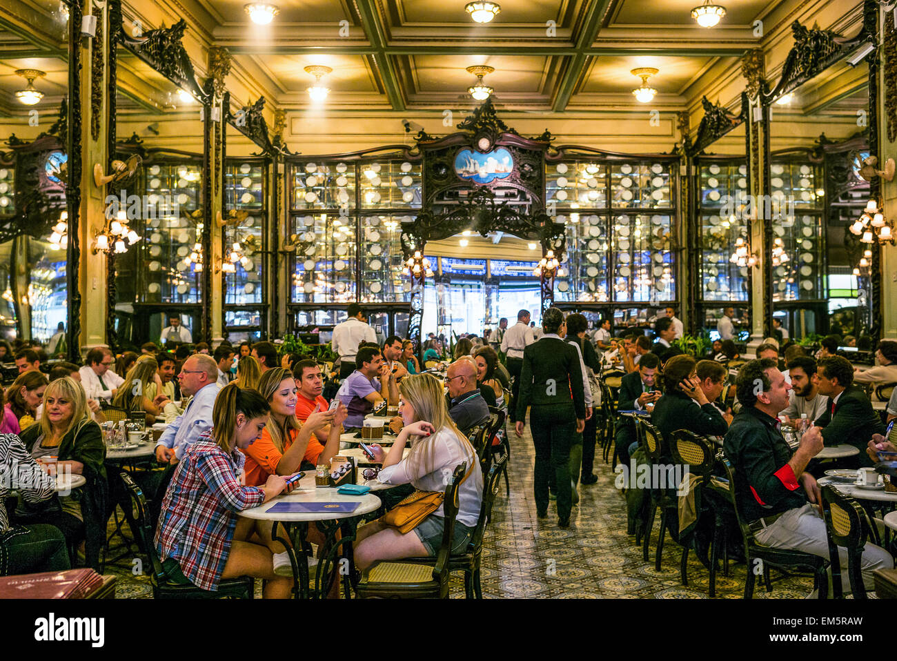 Brazil, Rio De Janeiro, the famous Cafetaria Colombo in the old city ...