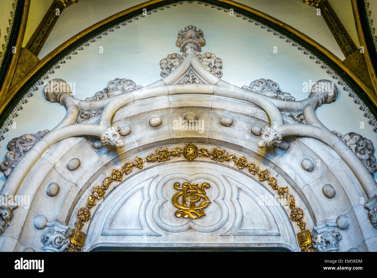 Brazil, Rio De Janeiro, the entrance of the library Real Cabinete ...