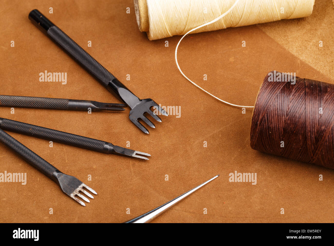 Handmade Leather craft tool Stock Photo - Alamy