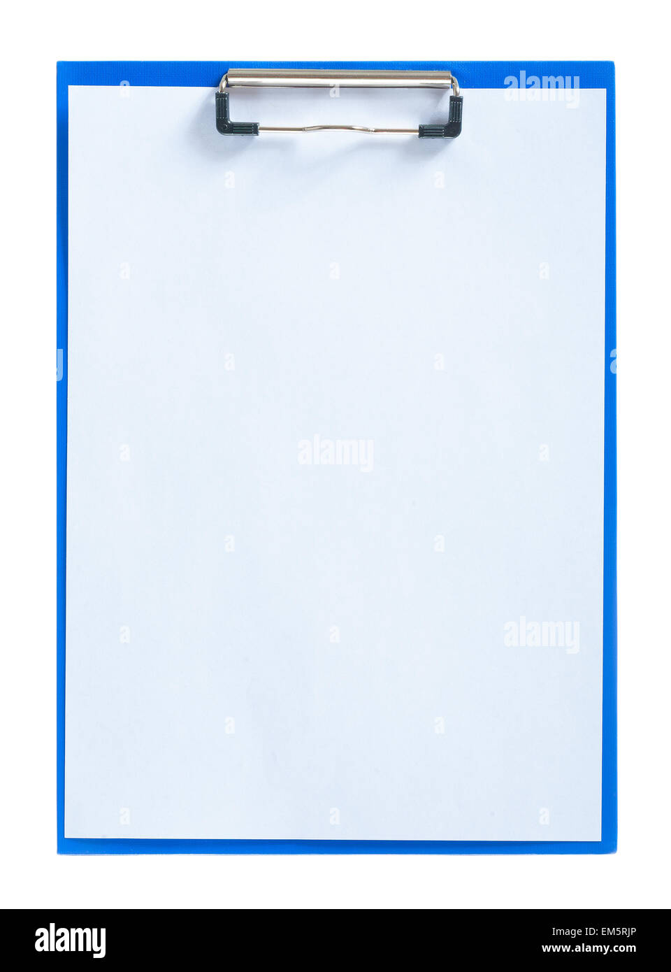 blue clipboard with sheet of paper Stock Photo - Alamy