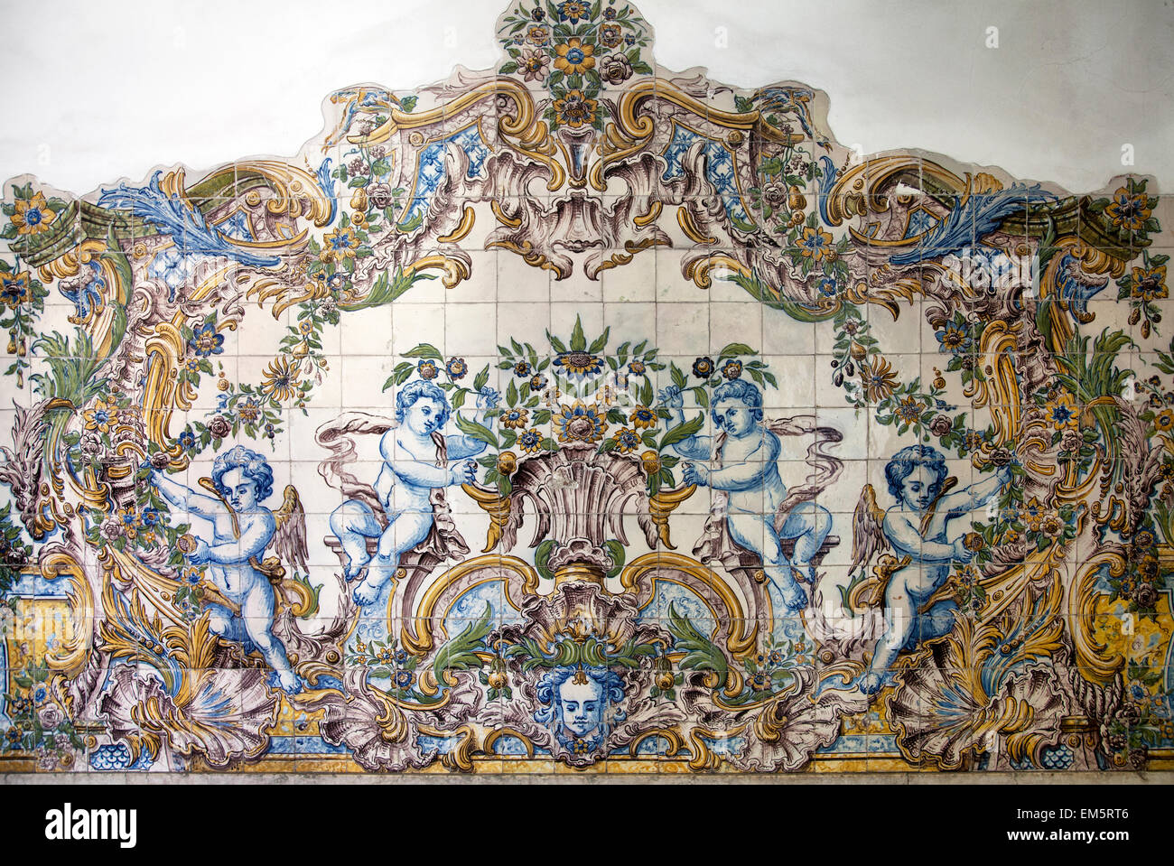 Azulejos Mural at Sintra Station - Sintra Portugal Stock Photo - Alamy