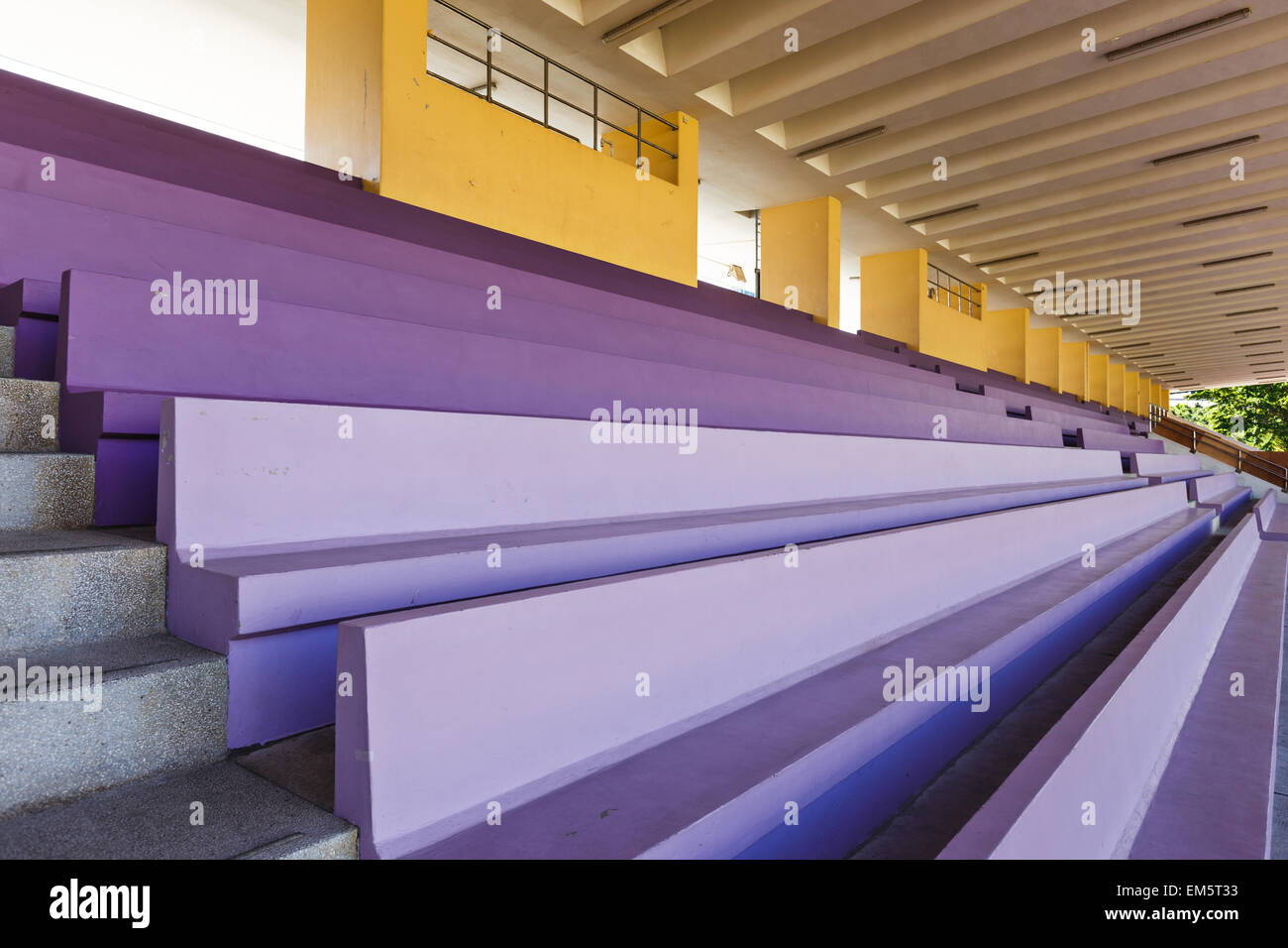 Audience bench in stadium Stock Photo - Alamy