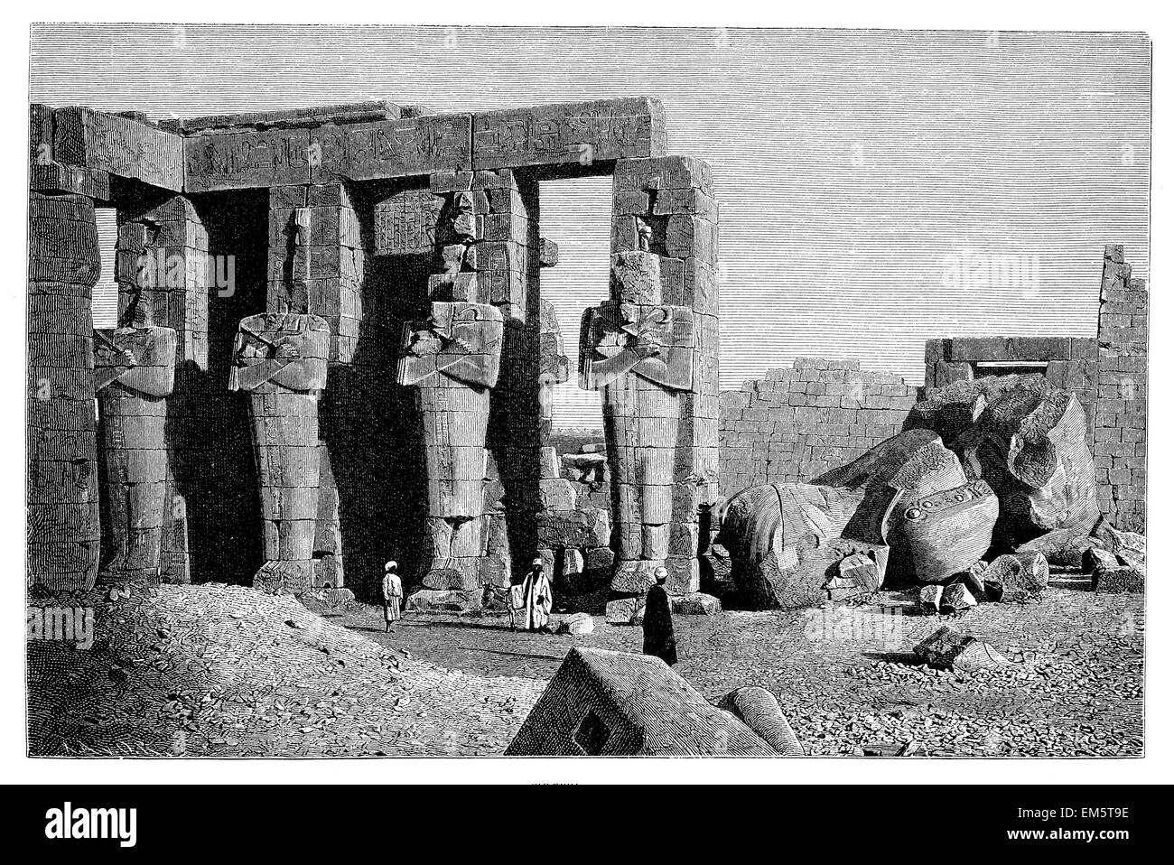 Monuments at Thebes. Ramses buildings (Ramesseum Stock Photo - Alamy