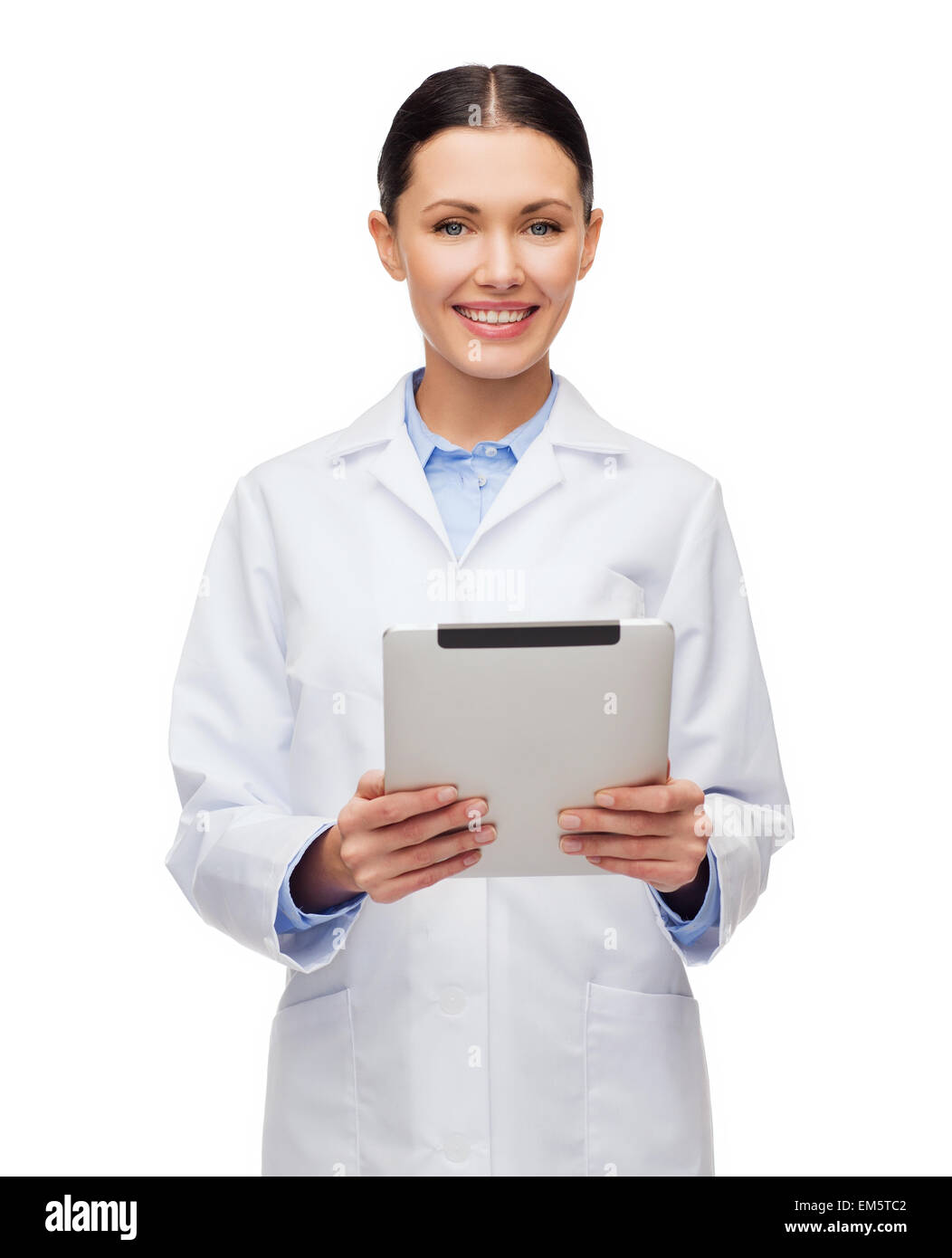 female doctor without stethoscope and tablet pc Stock Photo - Alamy