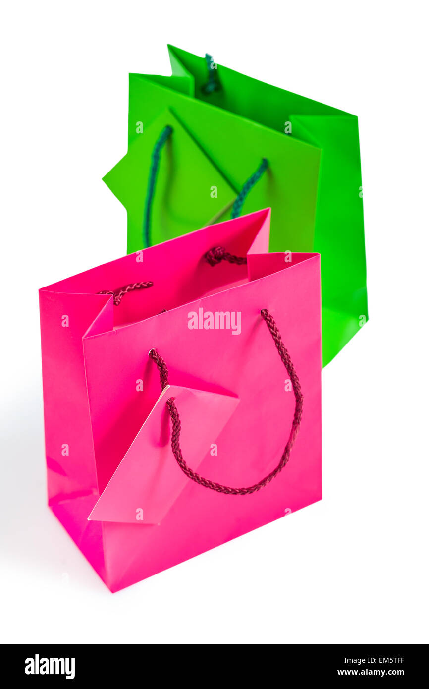 two isolated paper bags Stock Photo - Alamy