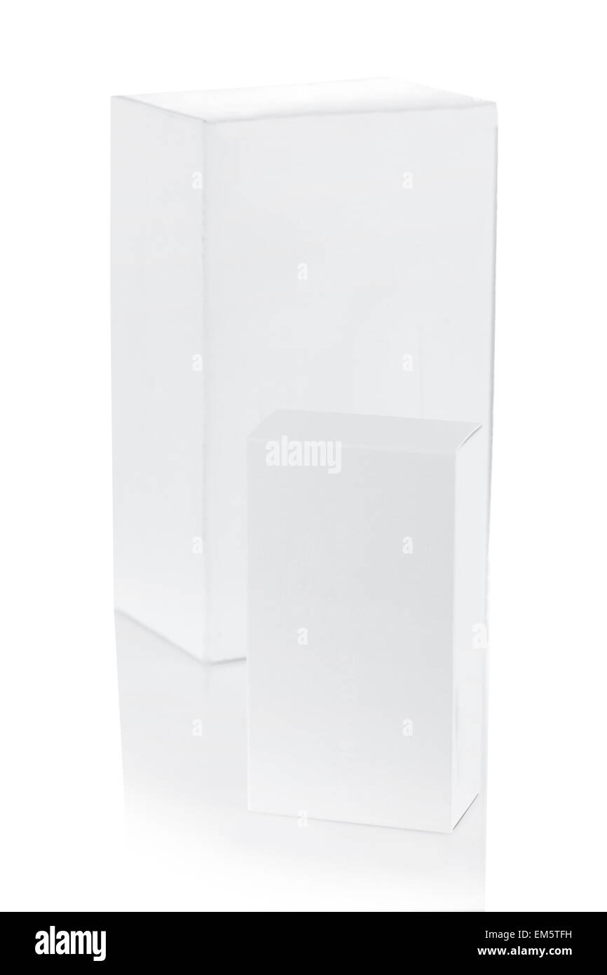 two white paper boxes Stock Photo - Alamy