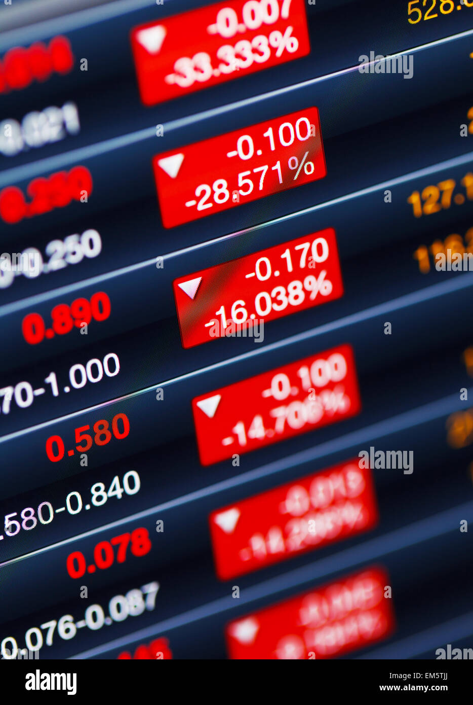 Decreasing of stock market Stock Photo - Alamy