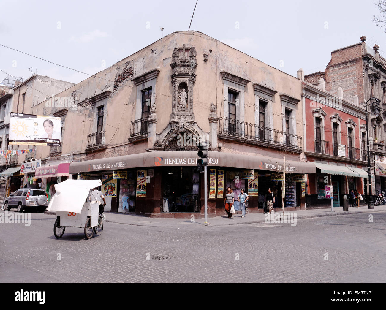 Street scene from Mexico city, local area close to the Zocolo Stock ...