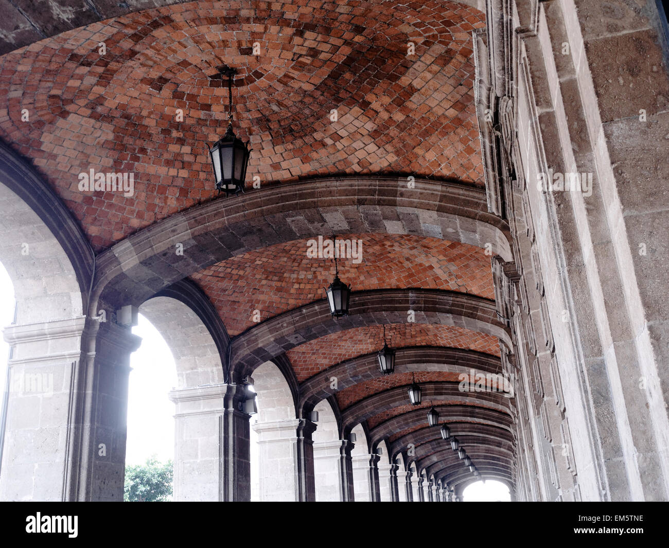 Brick ceiling looking like parquet and arches, Havana, Cuba Stock Photo ...