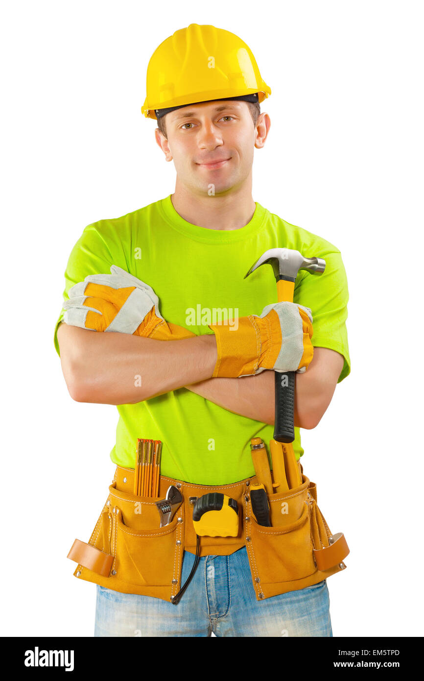 men in working clothing with tools Stock Photo - Alamy