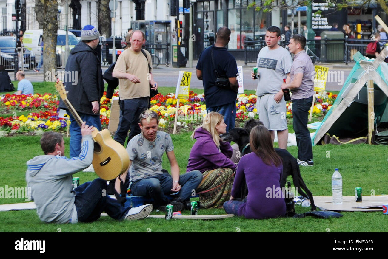 Brighton, Sussex, UK. 16th April, 2015. A protest camp against ...