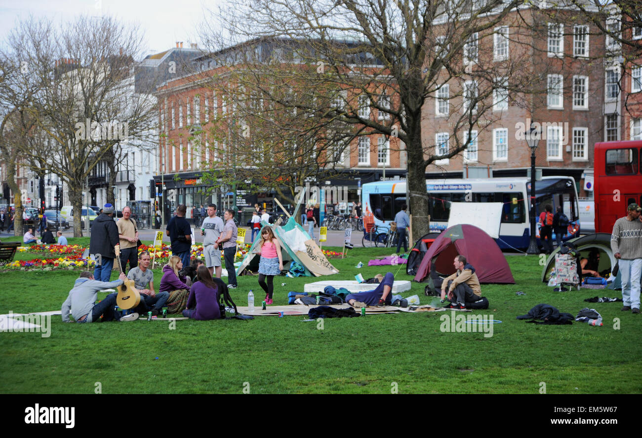 Brighton, Sussex, UK. 16th April, 2015. A protest camp against ...